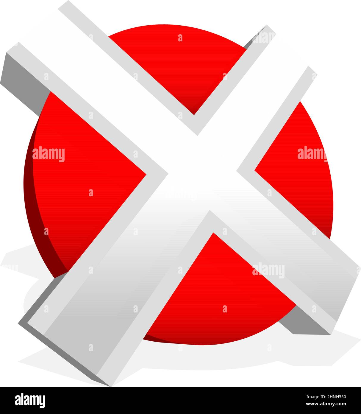 Signe X rouge, forme, lettre. Réticule, repère de cible, icône de ...