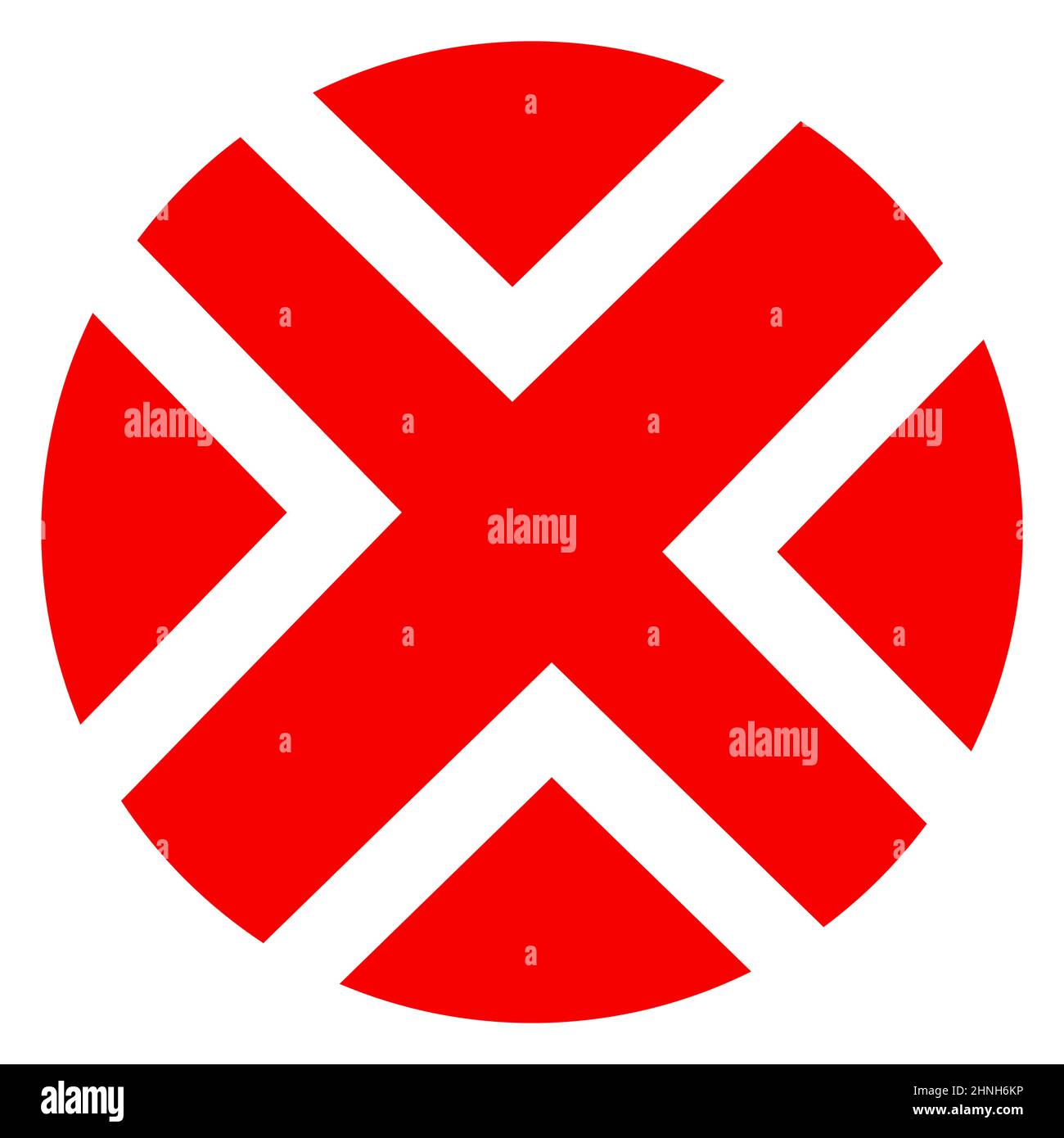 Signe X rouge, forme, lettre. Réticule, repère de cible, icône de ...