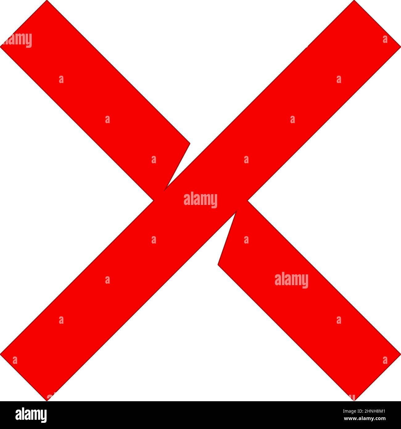 Signe X rouge, forme, lettre. Réticule, repère de cible, icône de ...