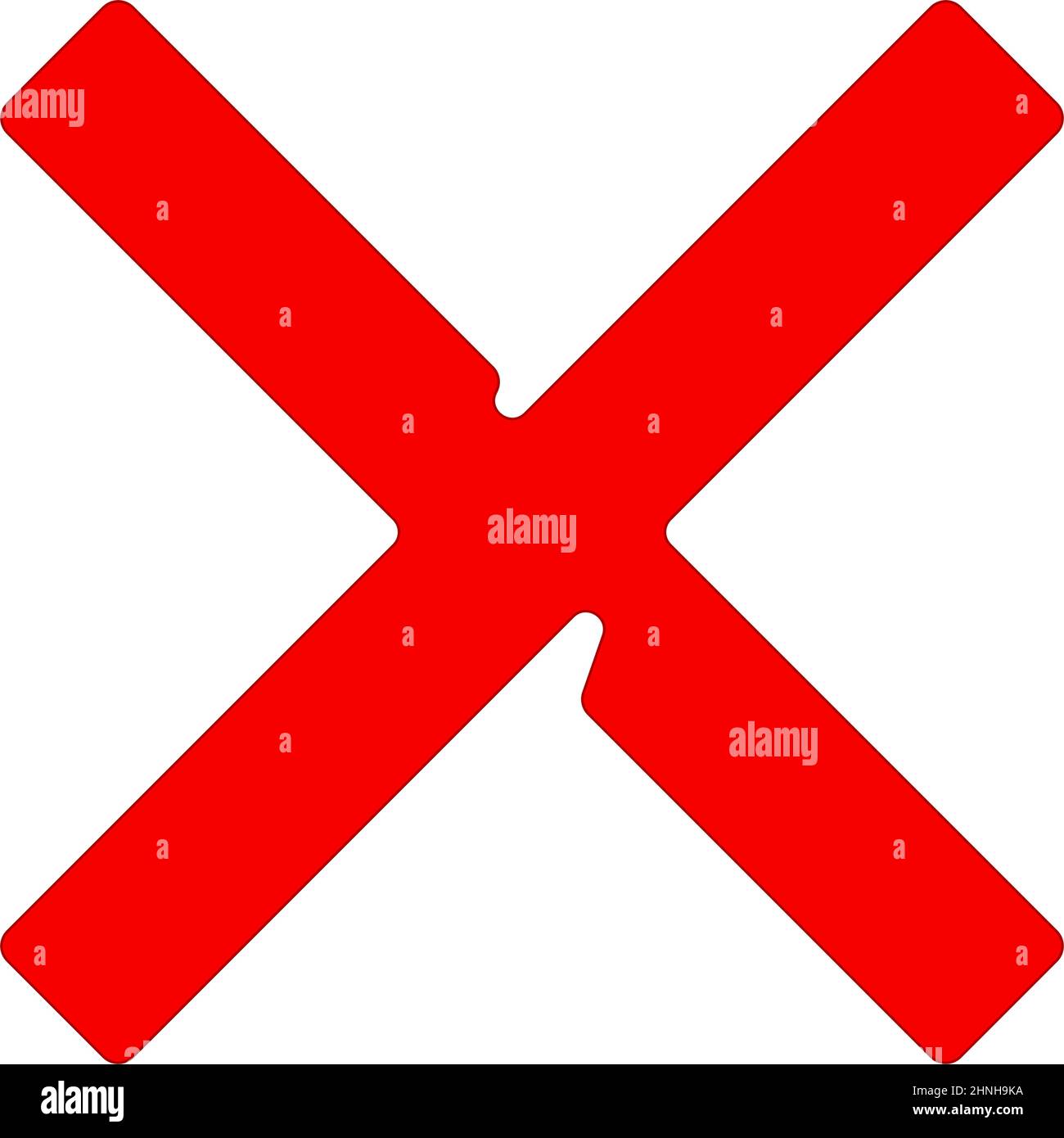 Signe X rouge, forme, lettre. Réticule, repère de cible, icône de ...