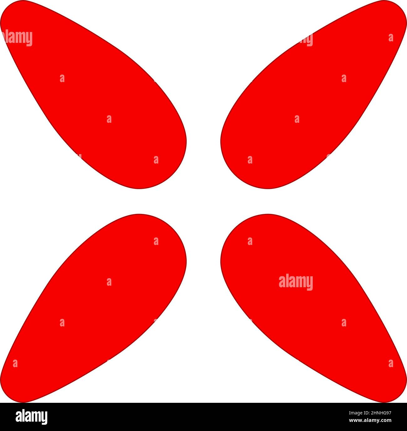 Signe X rouge, forme, lettre. Réticule, repère de cible, icône de ...