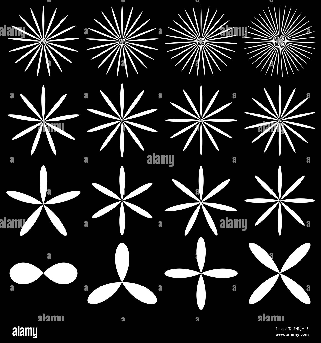 Formes organiques. Fleur, pétale, icône de plante, symbole ...