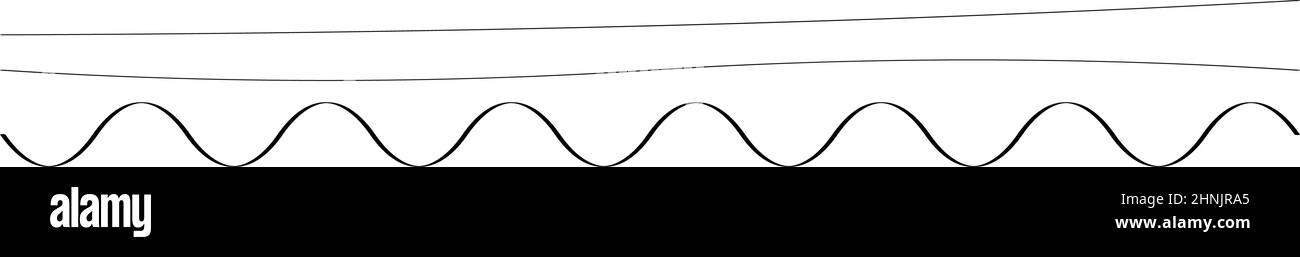 Ondulations, ondulations, lignes ondulées. Jeu d'éléments de séparation ...