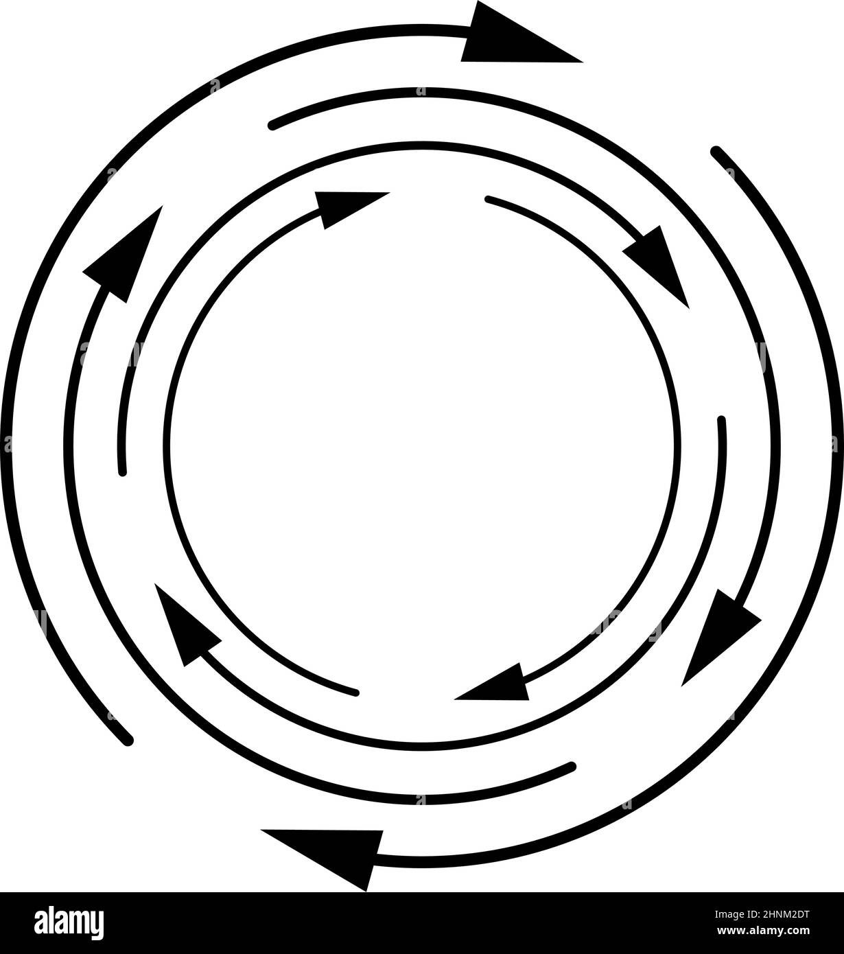 Circulaire aléatoire, élément de flèche de cycle. Spirale, rotation ...