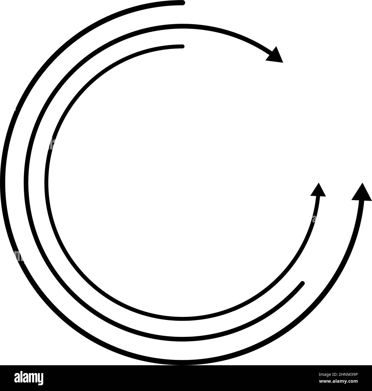 Circulaire aléatoire, élément de flèche de cycle. Spirale, rotation ...