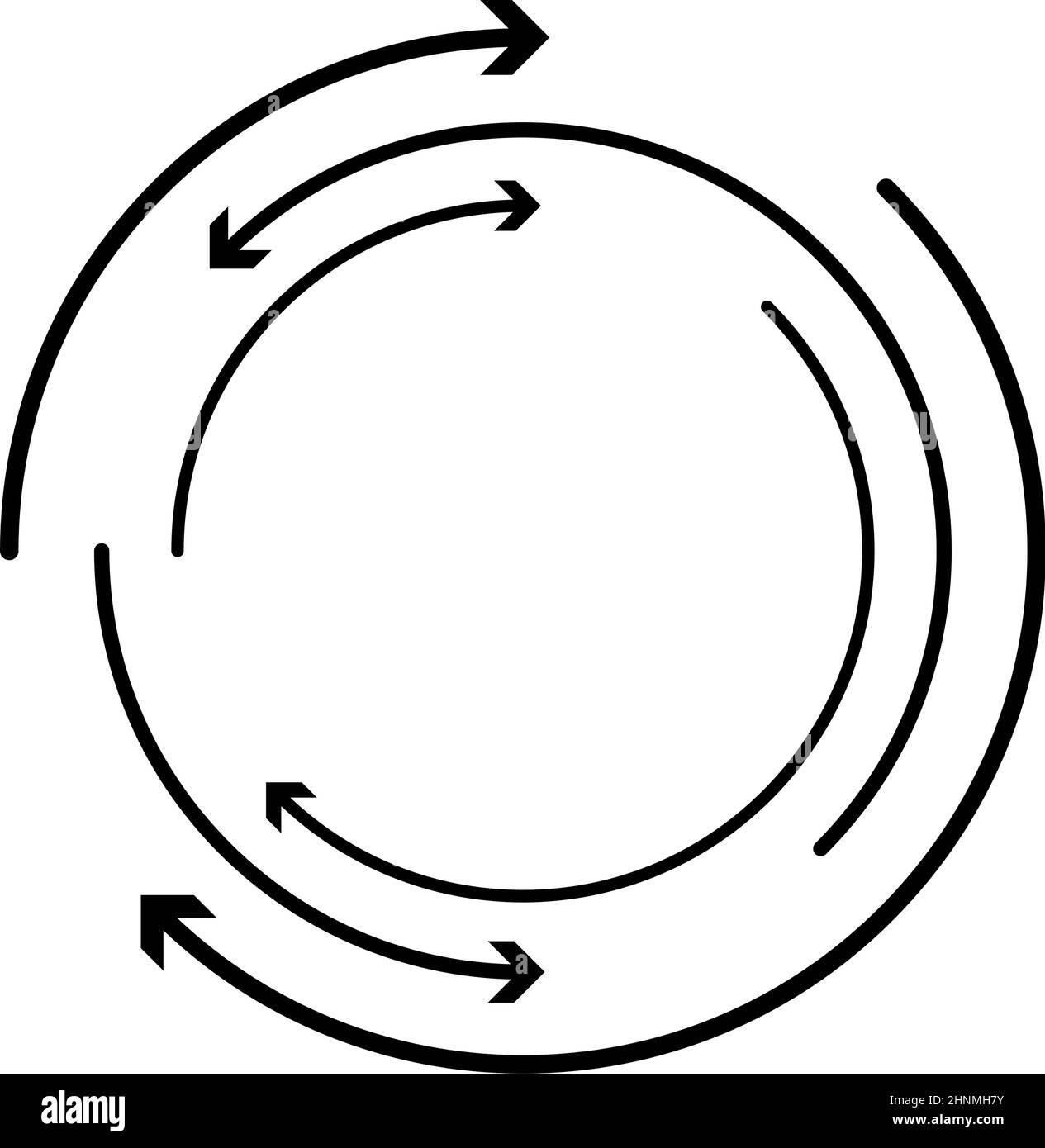 Circulaire aléatoire, élément de flèche de cycle. Spirale, rotation ...
