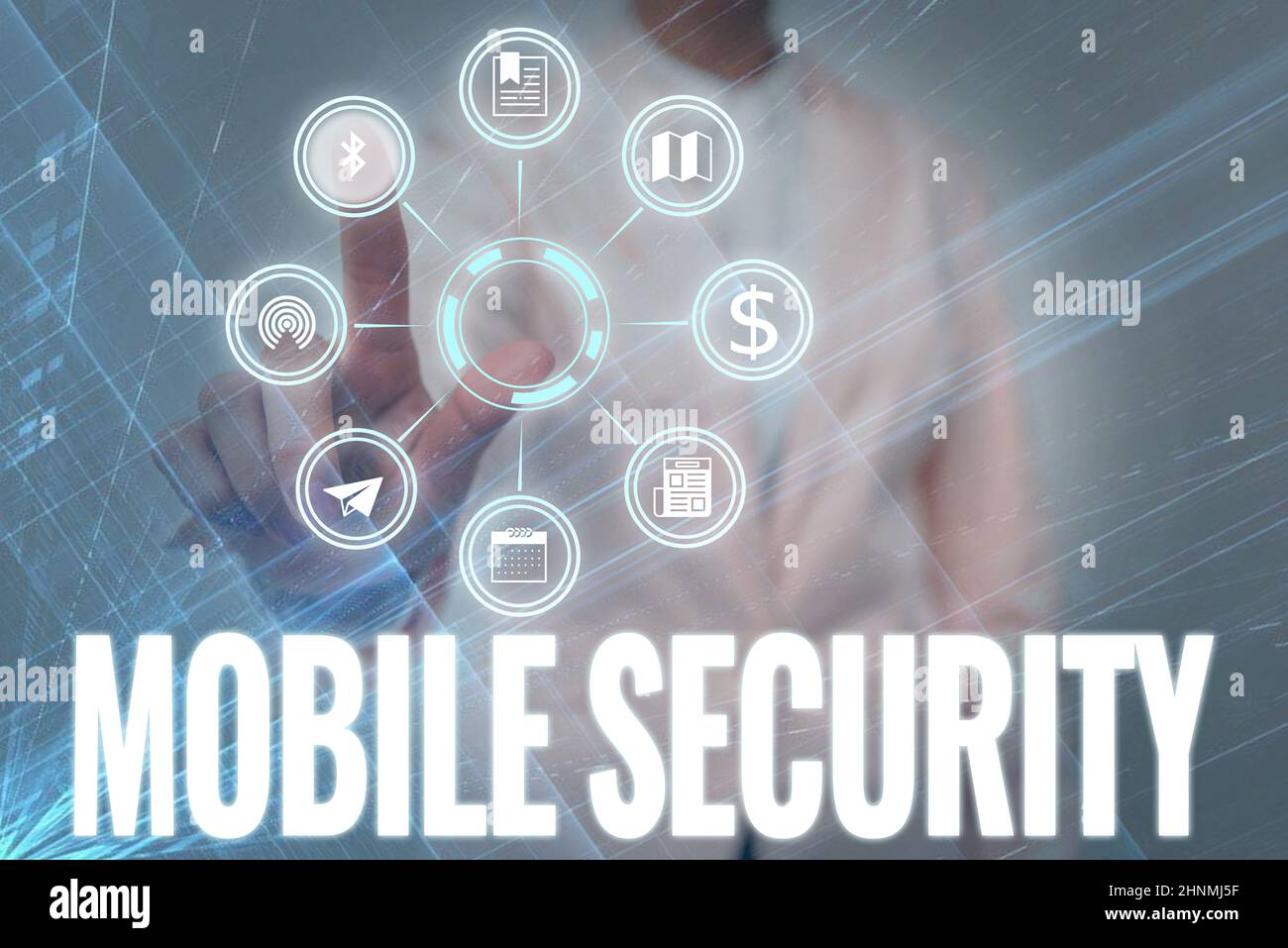 Légende du texte présentant la sécurité mobile, concept Internet ...