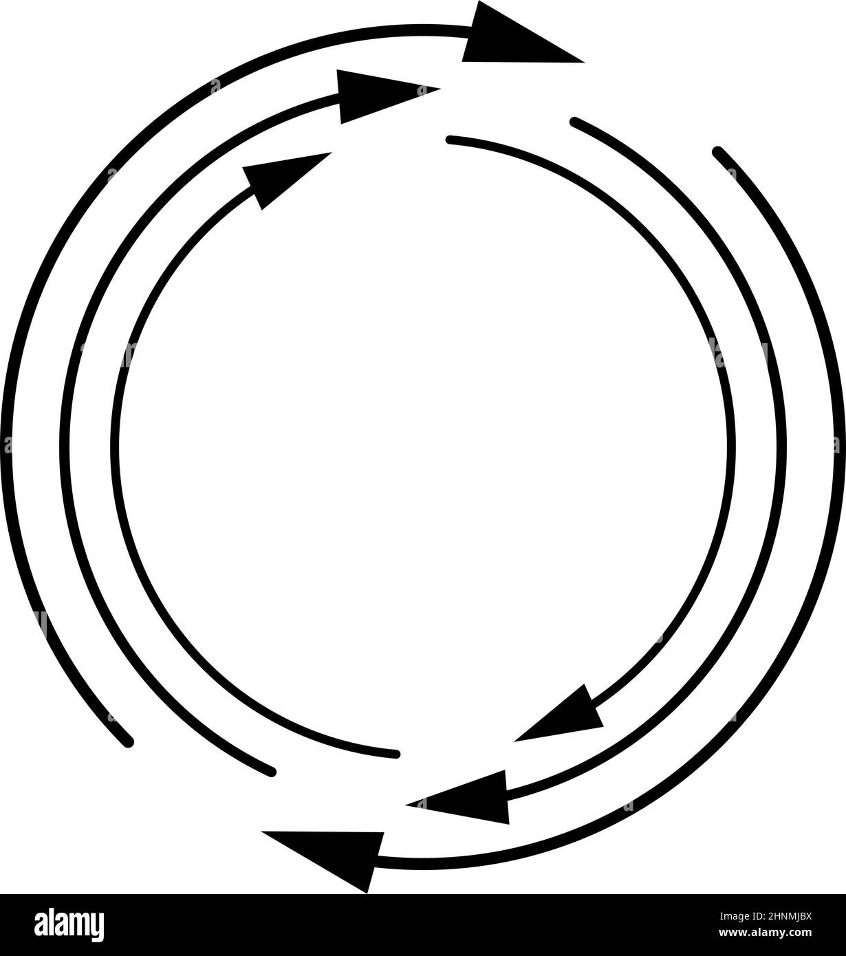 Circulaire aléatoire, élément de flèche de cycle. Spirale, rotation ...