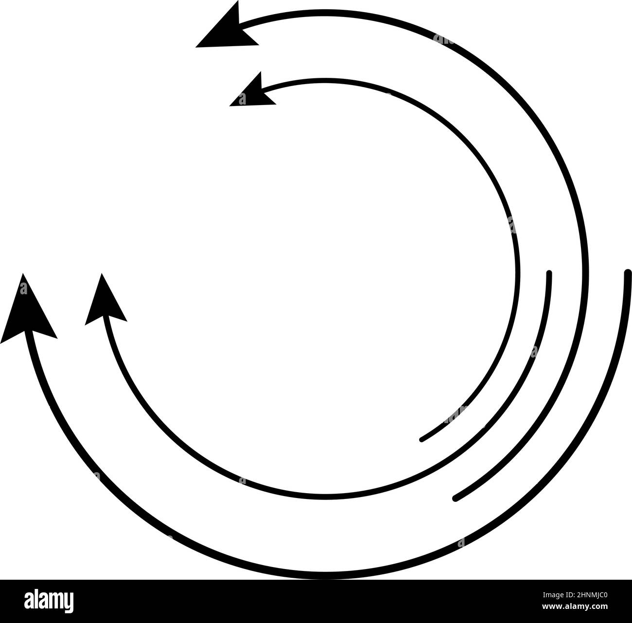 Circulaire aléatoire, élément de flèche de cycle. Spirale, rotation ...