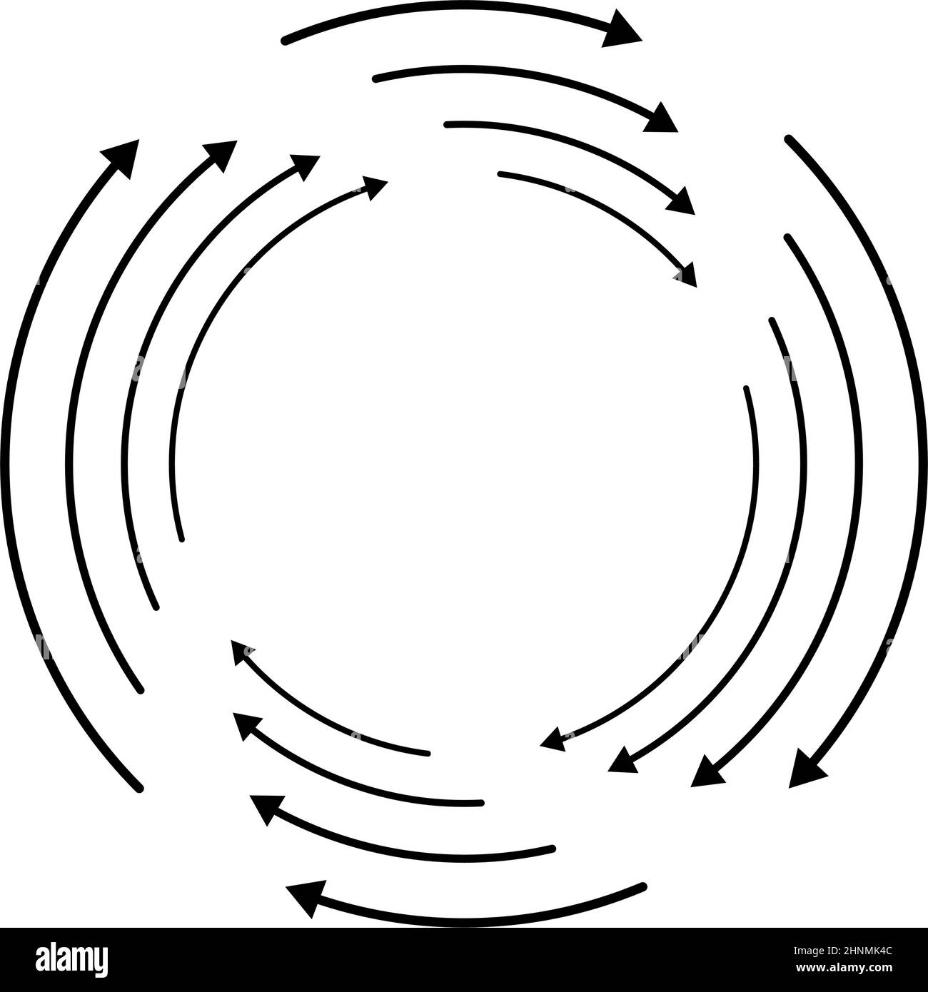 Circulaire aléatoire, élément de flèche de cycle. Spirale, rotation ...