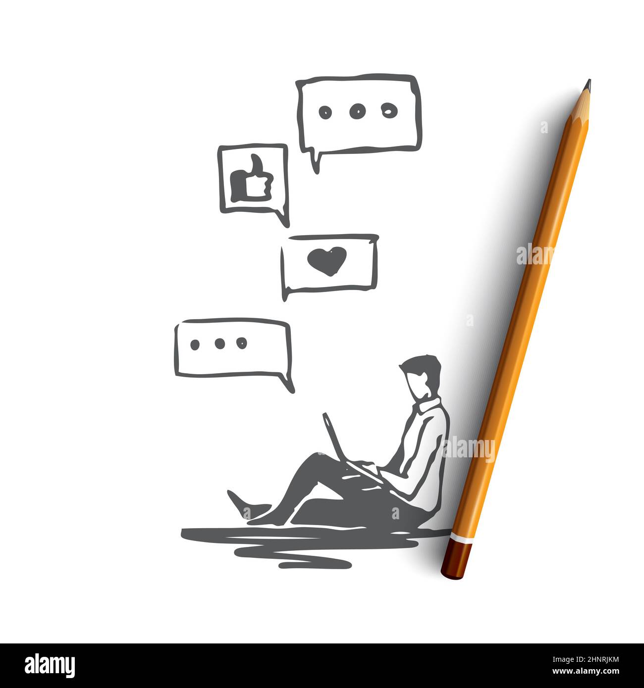 Feedback, business, communication, client, concept d'opinion. Homme ...