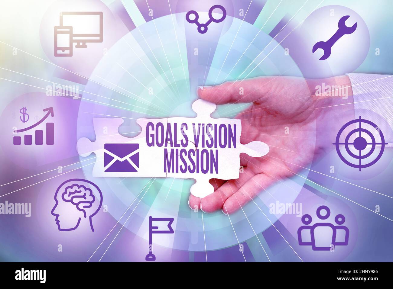 Affiche de texte montrant objectifs Vision Mission, concept sens ...