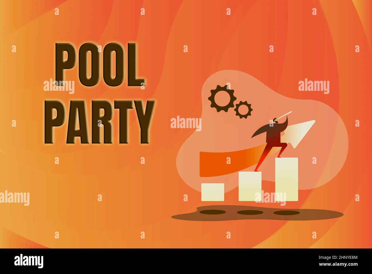 Légende du texte présentant Pool Party, Business Approach Celebration ...