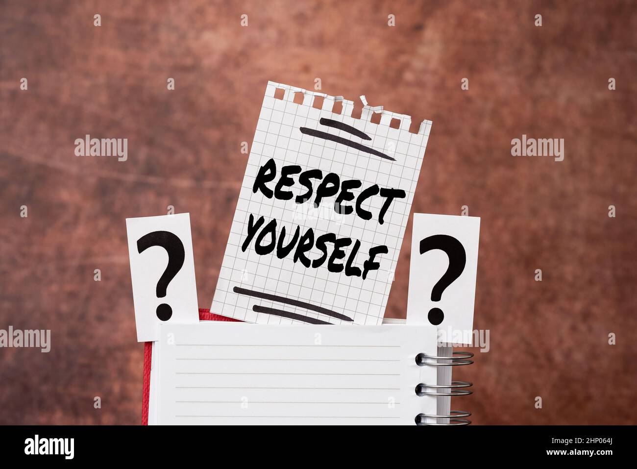 Affiche de texte montrant respect vous-même, idée d'affaires croyant ...