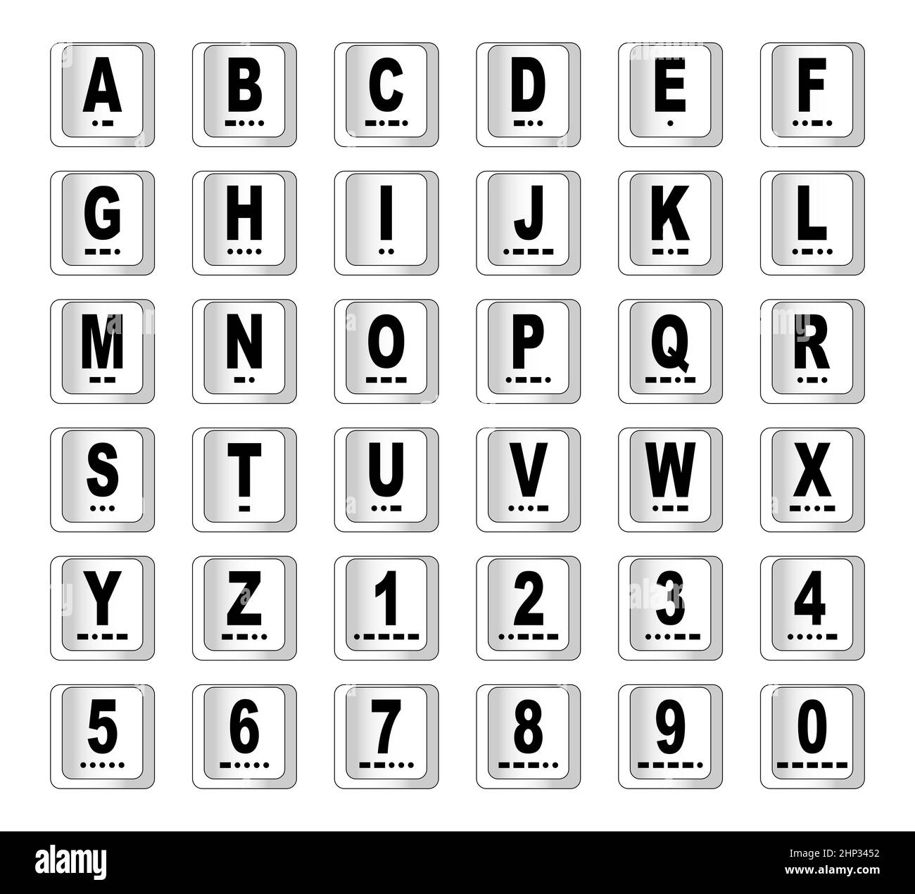 Morse code alphabet Banque d'images noir et blanc - Alamy