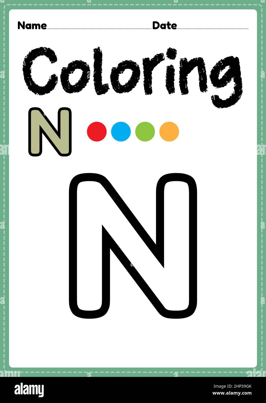 Coloriage lettre n Banque de photographies et d’images à haute ...