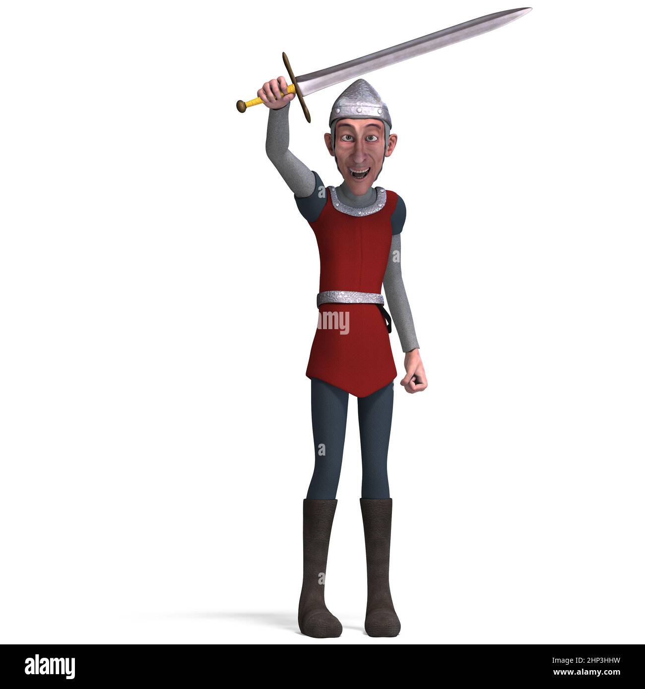 3D-illustration d'un chevalier de dessin animé mignon et drôle Photo ...