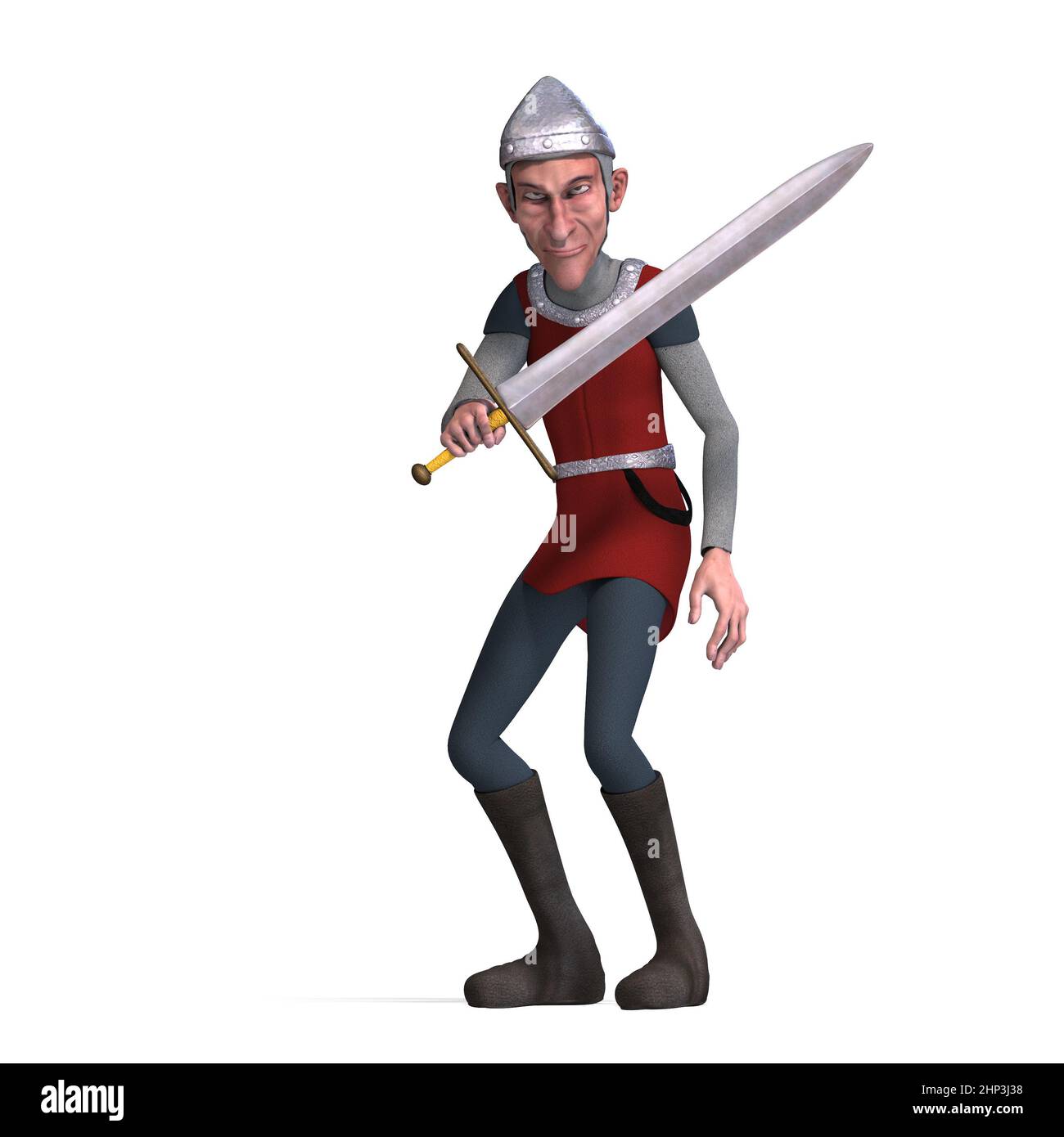 3D-illustration d'un chevalier de dessin animé mignon et drôle Photo ...