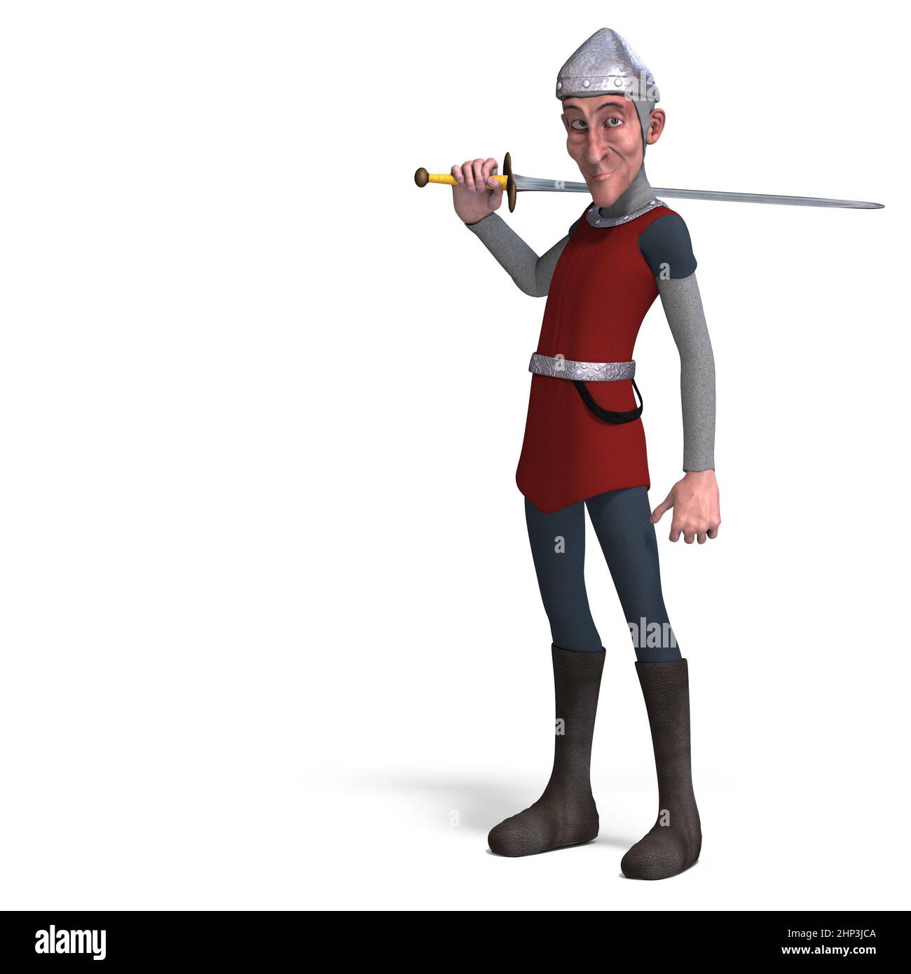 3D-illustration d'un chevalier de dessin animé mignon et drôle Photo ...