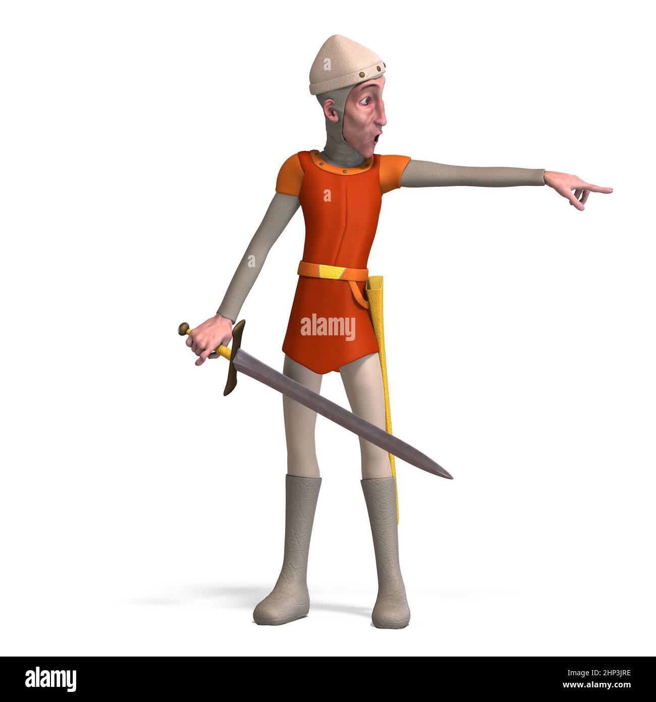 3D-illustration d'un chevalier de dessin animé mignon et drôle Photo ...