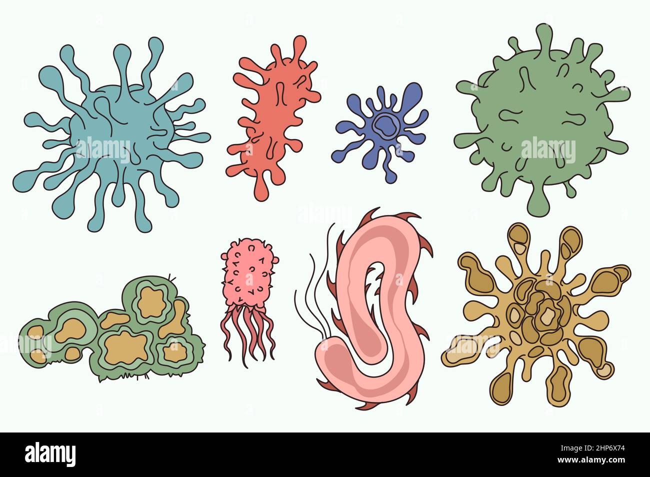 Concept de vie des micro-organismes et des bactéries Image Vectorielle ...
