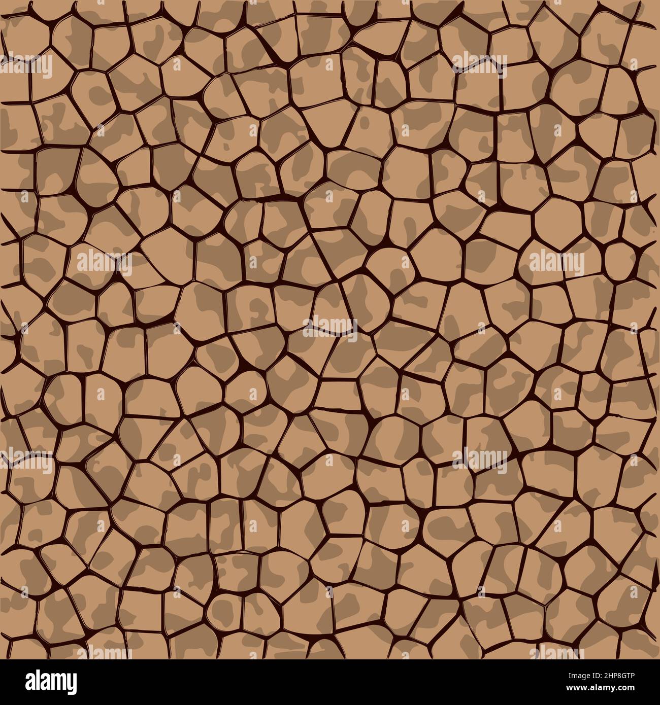 Sol sec et parché, texture de terre fissurée.Motif vectoriel avec ...