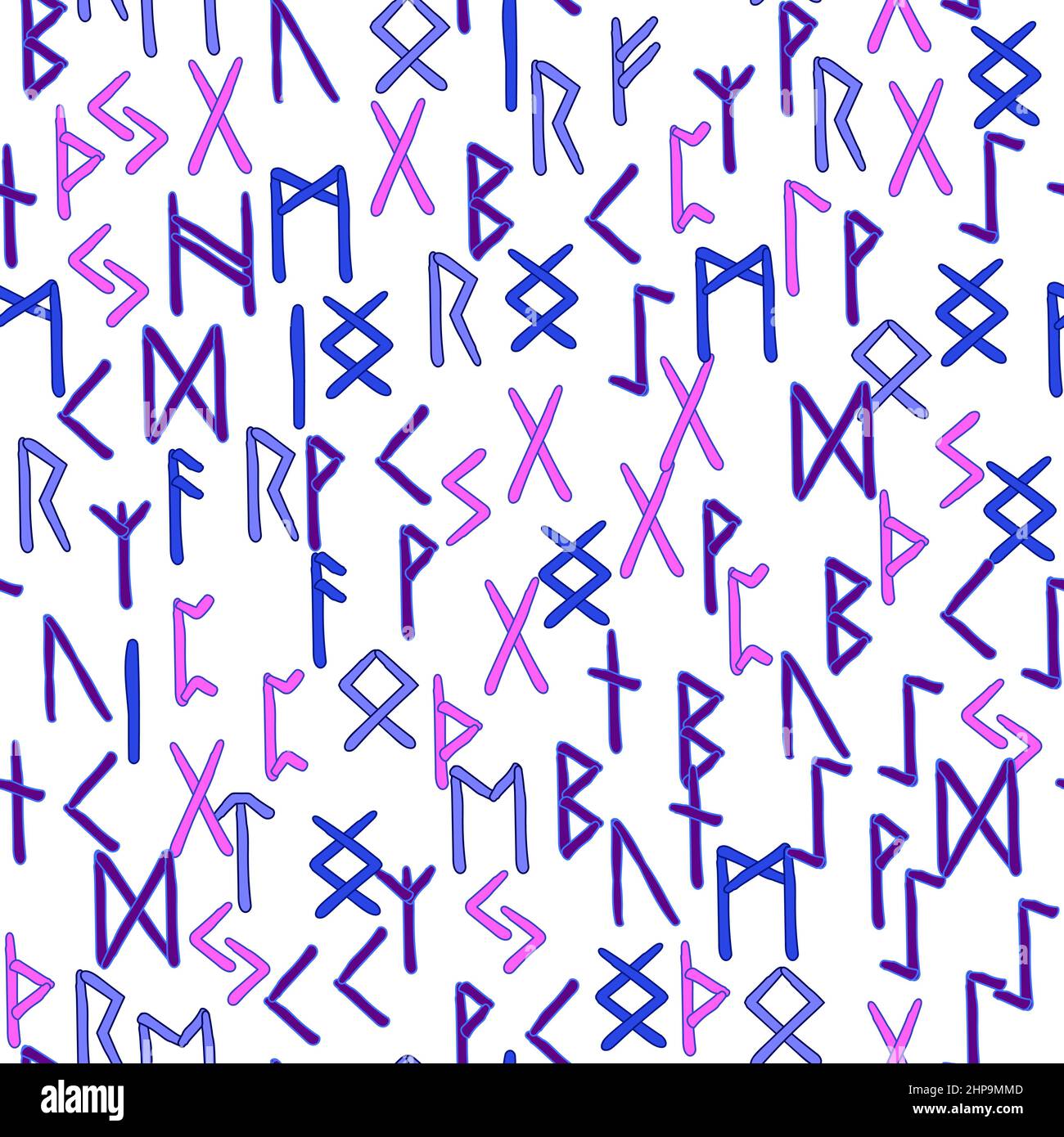 Motif de runes sans couture. Alphabet runique, Futhark. Symboles ...