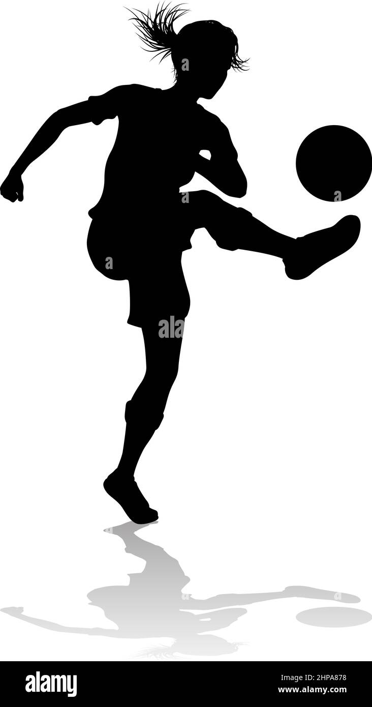 Silhouette De Football Féminin Banque Dimages Vectorielles Alamy
