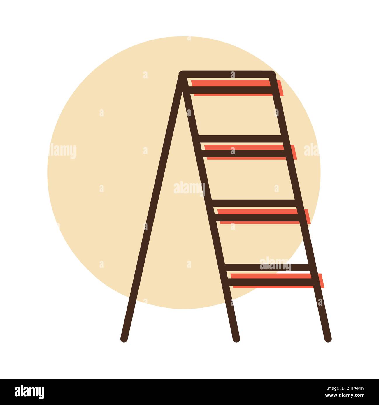 Escalier de jardin, icône représentant un escabeau. Symbole graphique ...