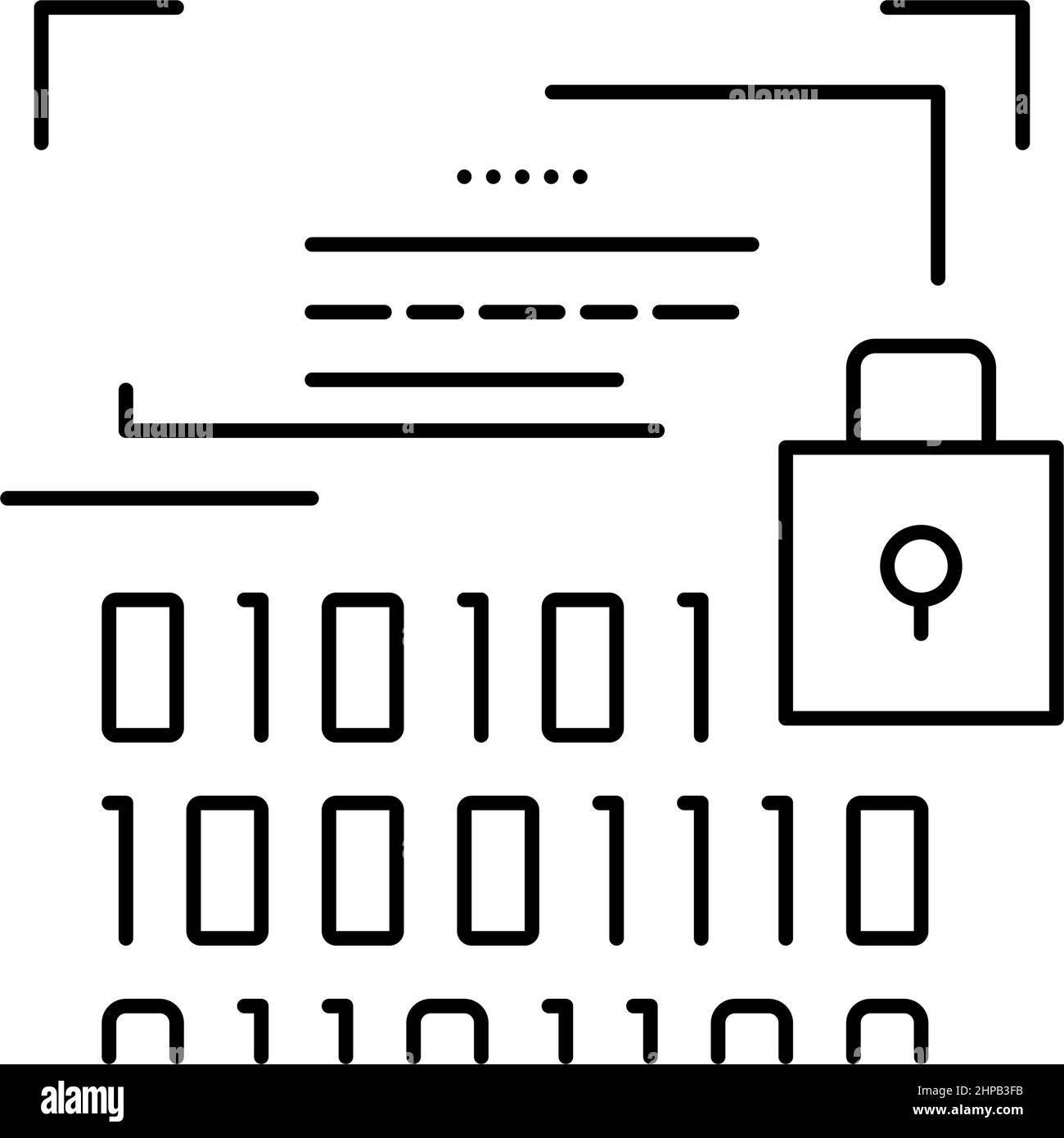 icône de ligne de cryptage binaire symbole d'illustration de vecteur ...