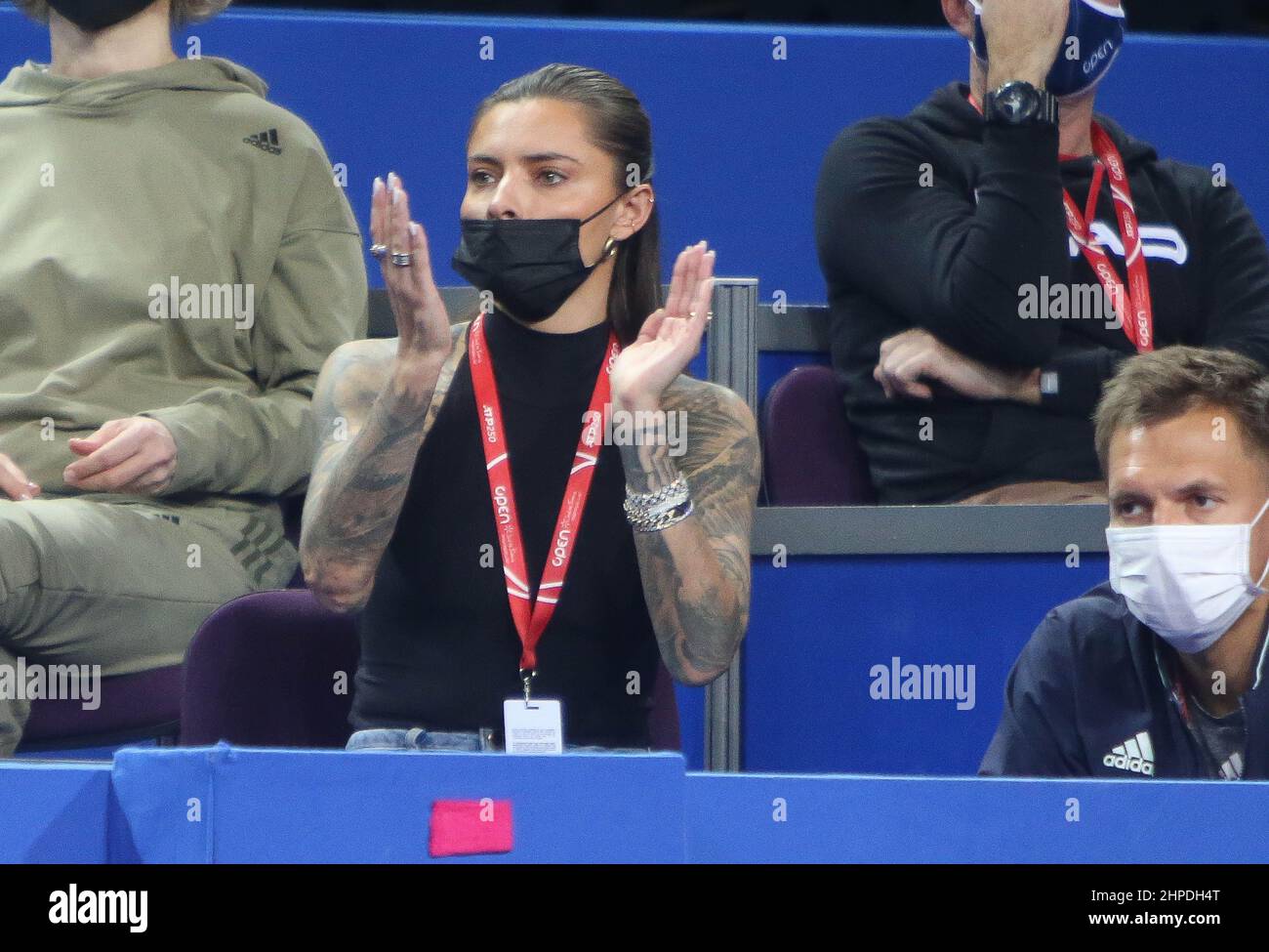 Sophia Thomalla, petite amie d'Alexander Zverev d'Allemagne lors de la finale de l'Open Sud de ...