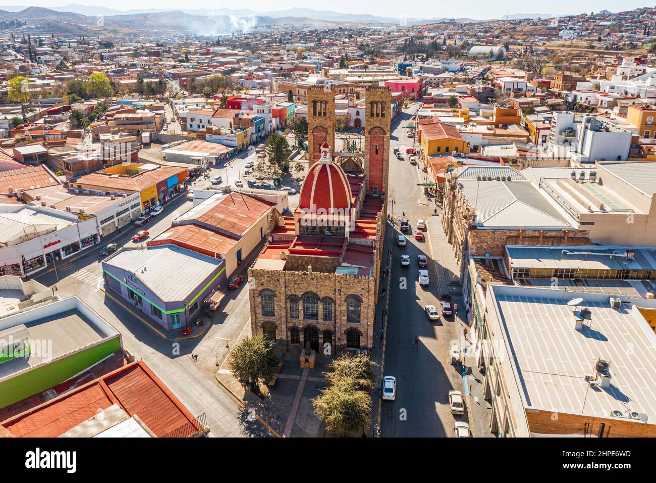 Vue aérienne de Hidalgo Parral à Chihuahua Mexique. Parral est une ...