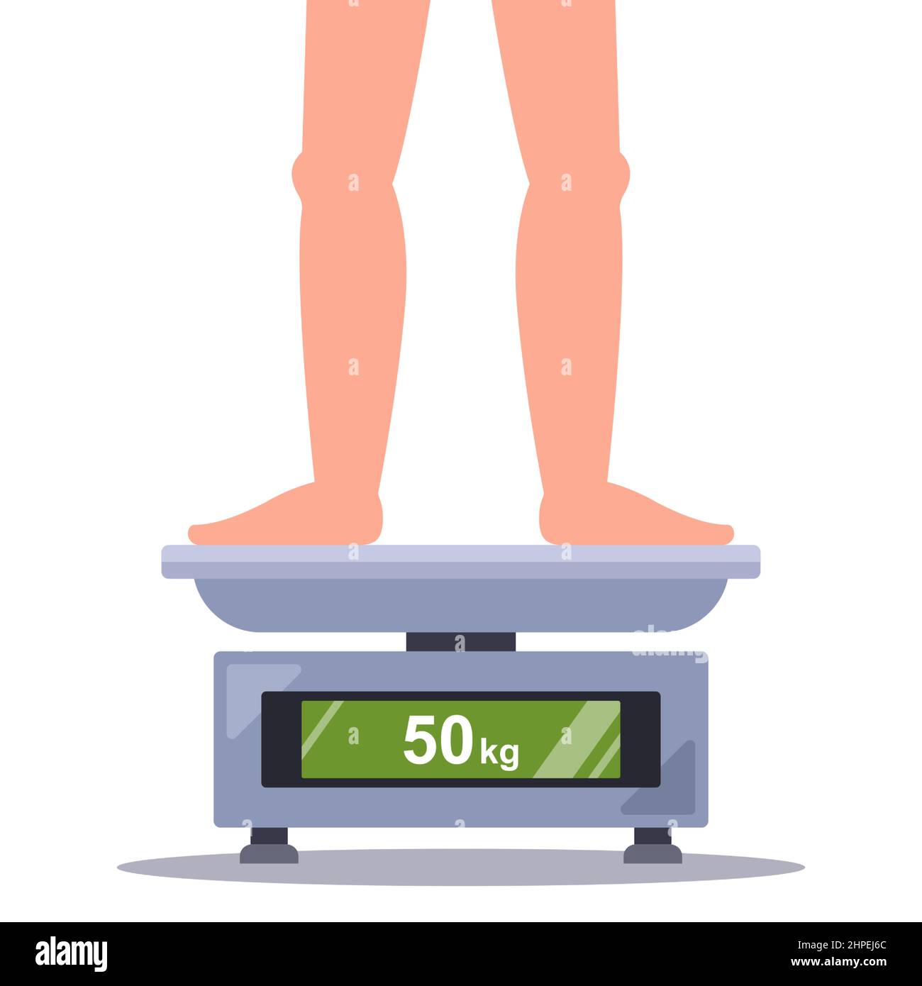 Femme pese personne Banque d'images vectorielles - Alamy