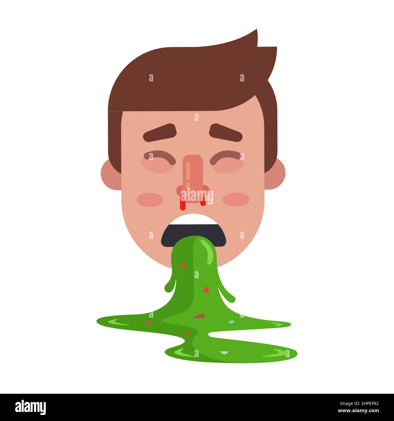 l'homme a été empoisonné et a commencé à vomir du liquide vert ...