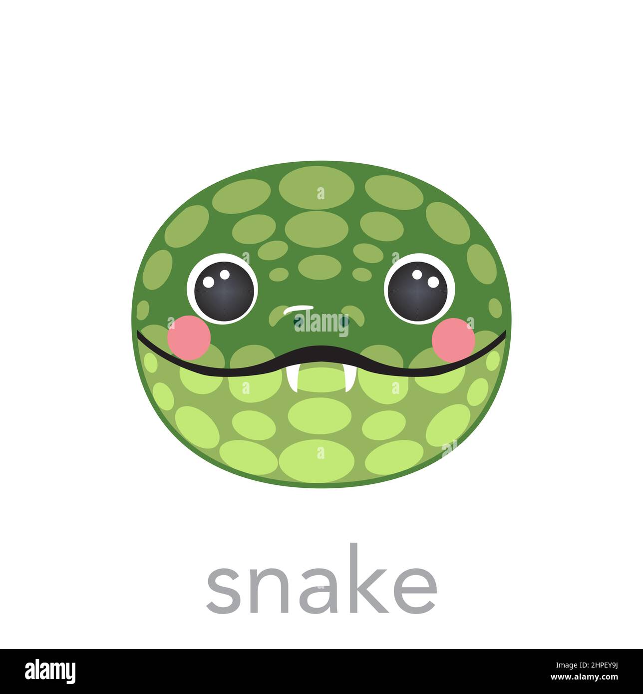 Serpent mignon portrait avec le nom texte tête sourire dessin animé ...