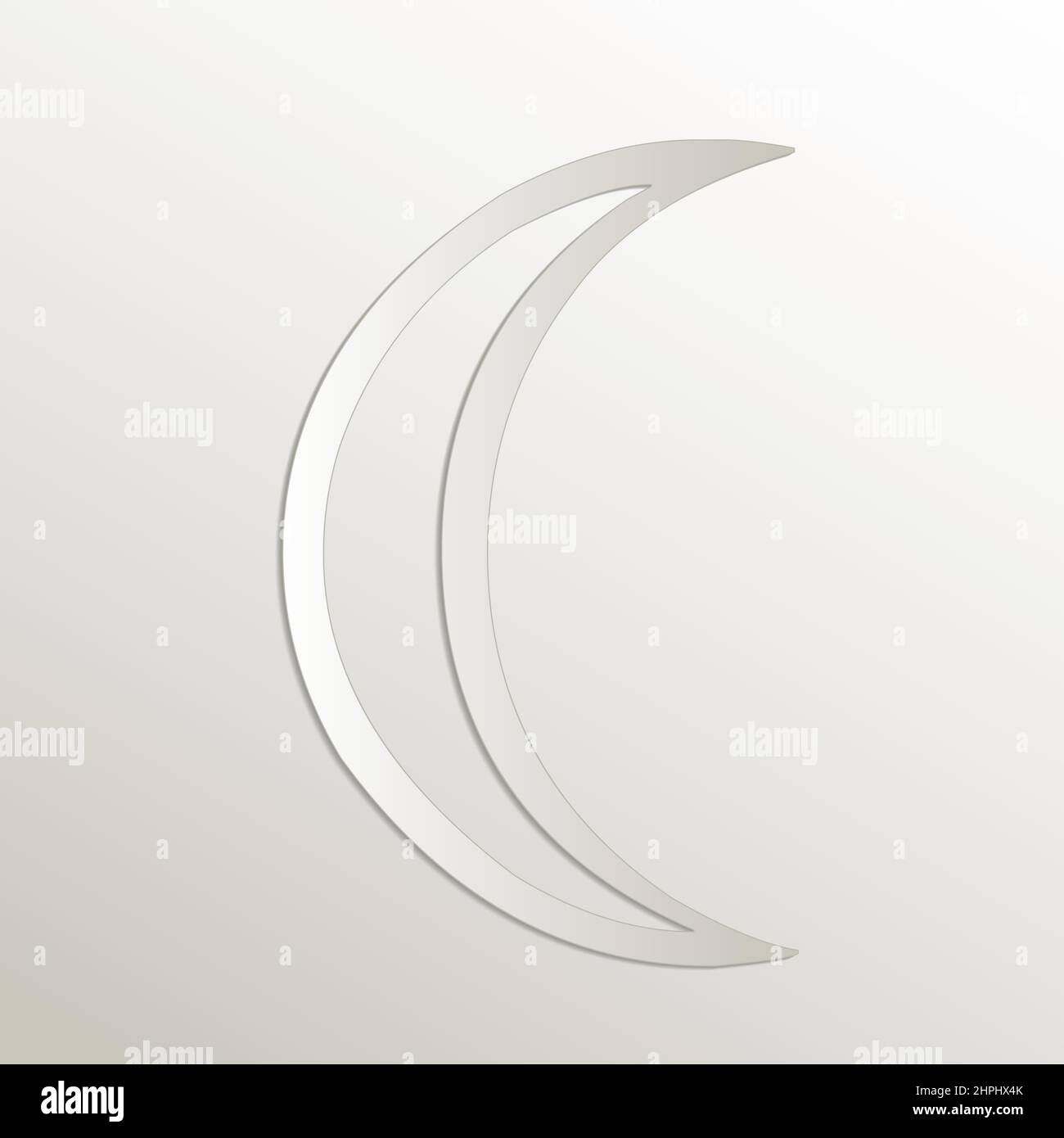 Symbole de lune, icône de symboles de planètes, papier carde 3D vecteur ...