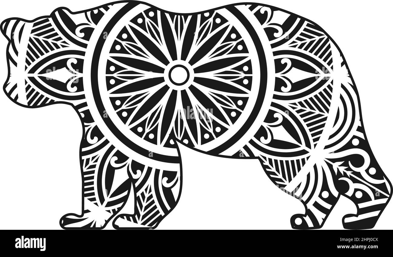 Ours mandala Banque d'images vectorielles - Alamy