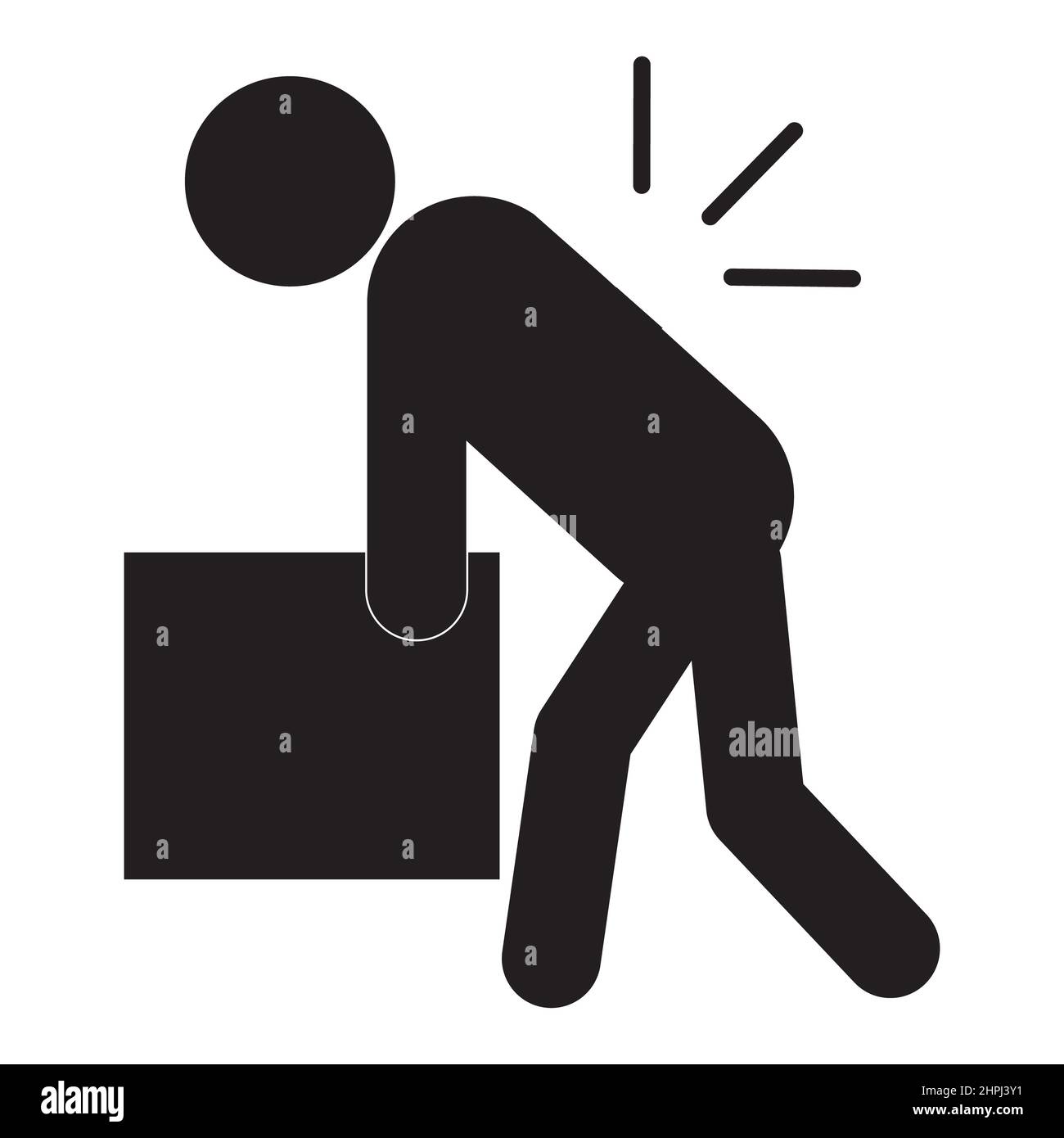 icône de danger de levage sur fond blanc. symbole de règle de ...