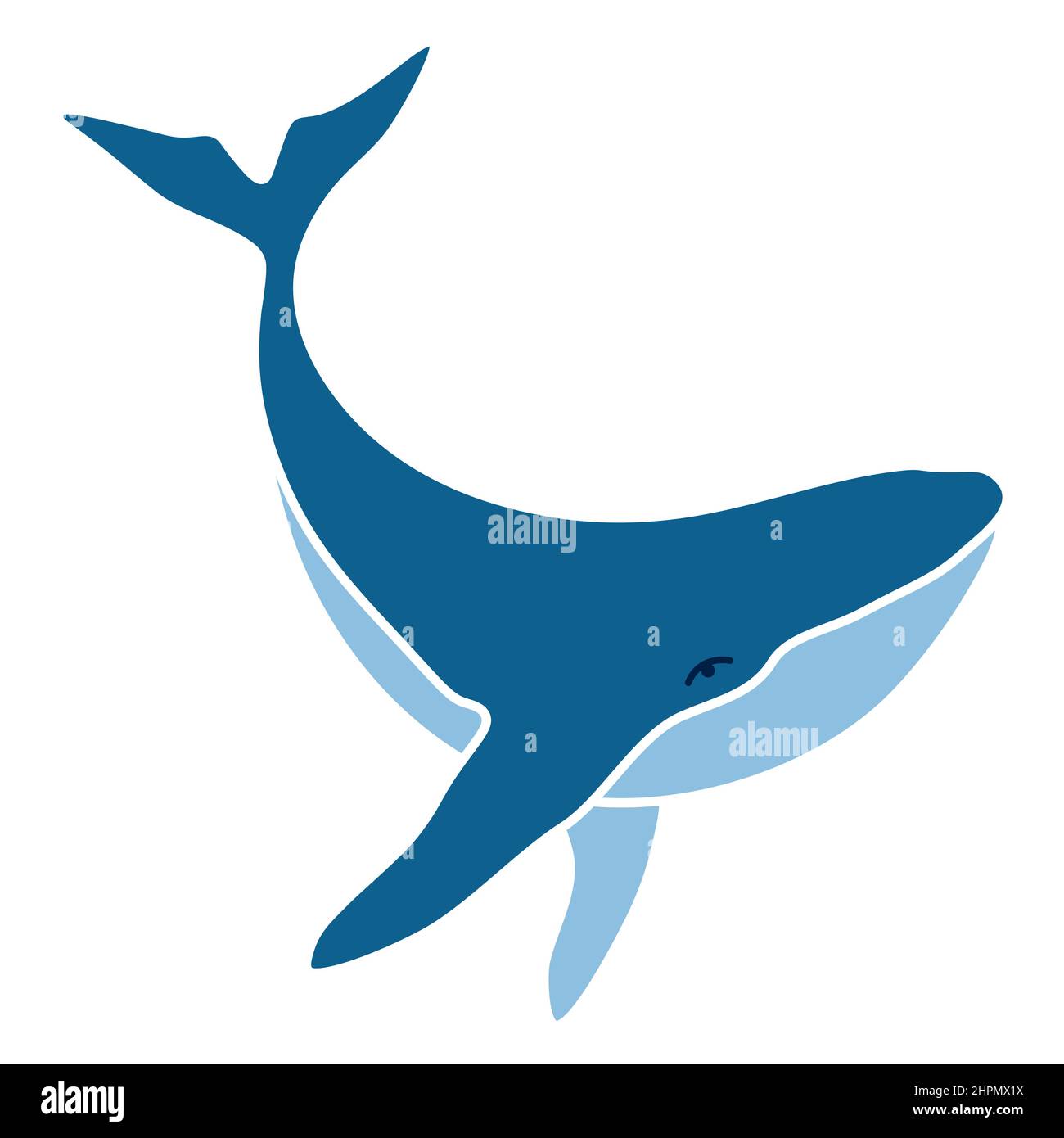 Illustration minimaliste du logo vectoriel simple de baleines à bosse ...