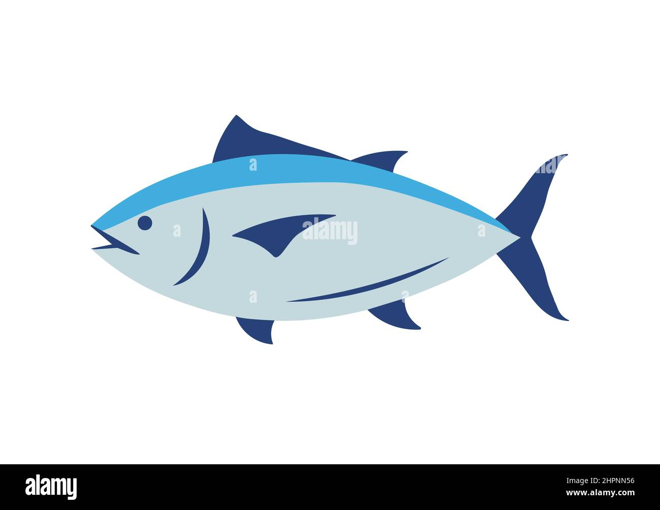 Illustration du contour de l'icône du logo du thon.Saumon thon ligne de ...