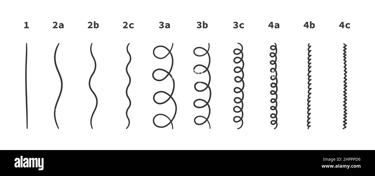 Classification des types de cheveux - droits, ondulés, bouclés, kinky ...