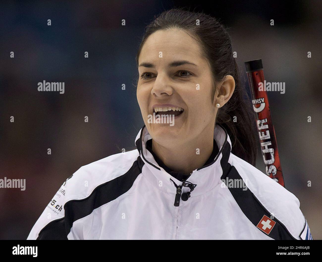 Suisse saut Binia Feltscher fait un sourire lorsqu'ils jouent en Corée ...