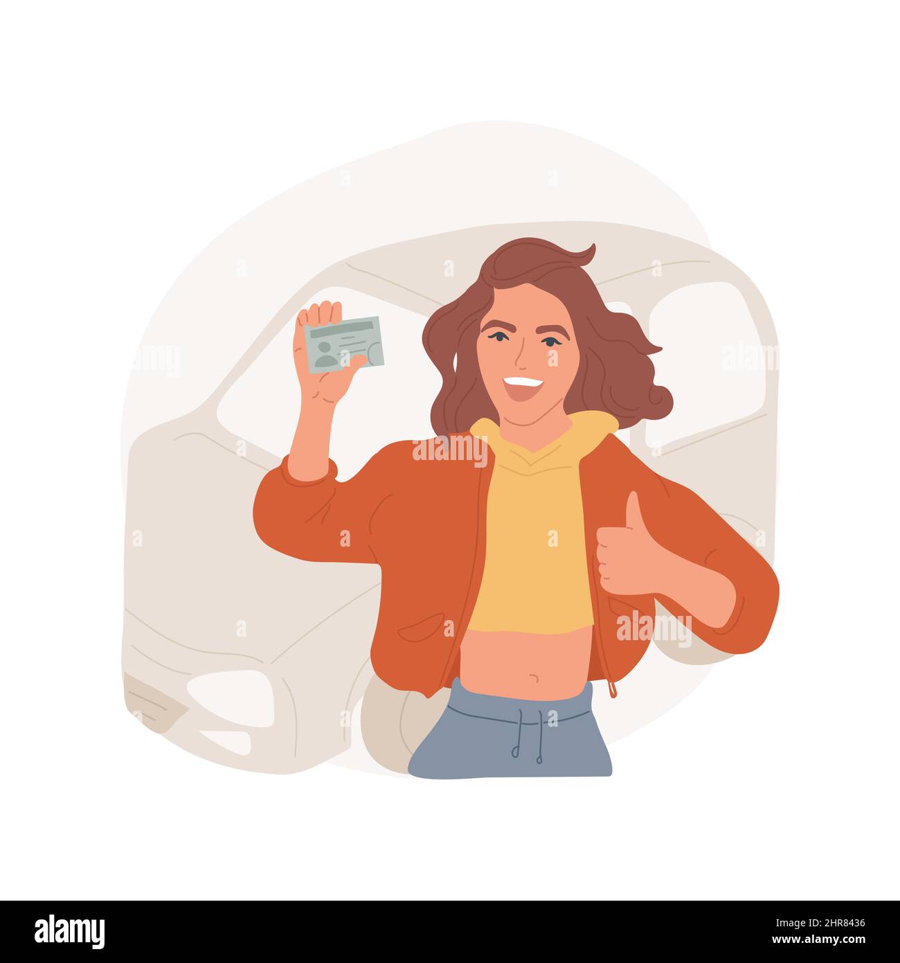 Obtenez une illustration de vecteur de dessin animé isolé de permis de ...