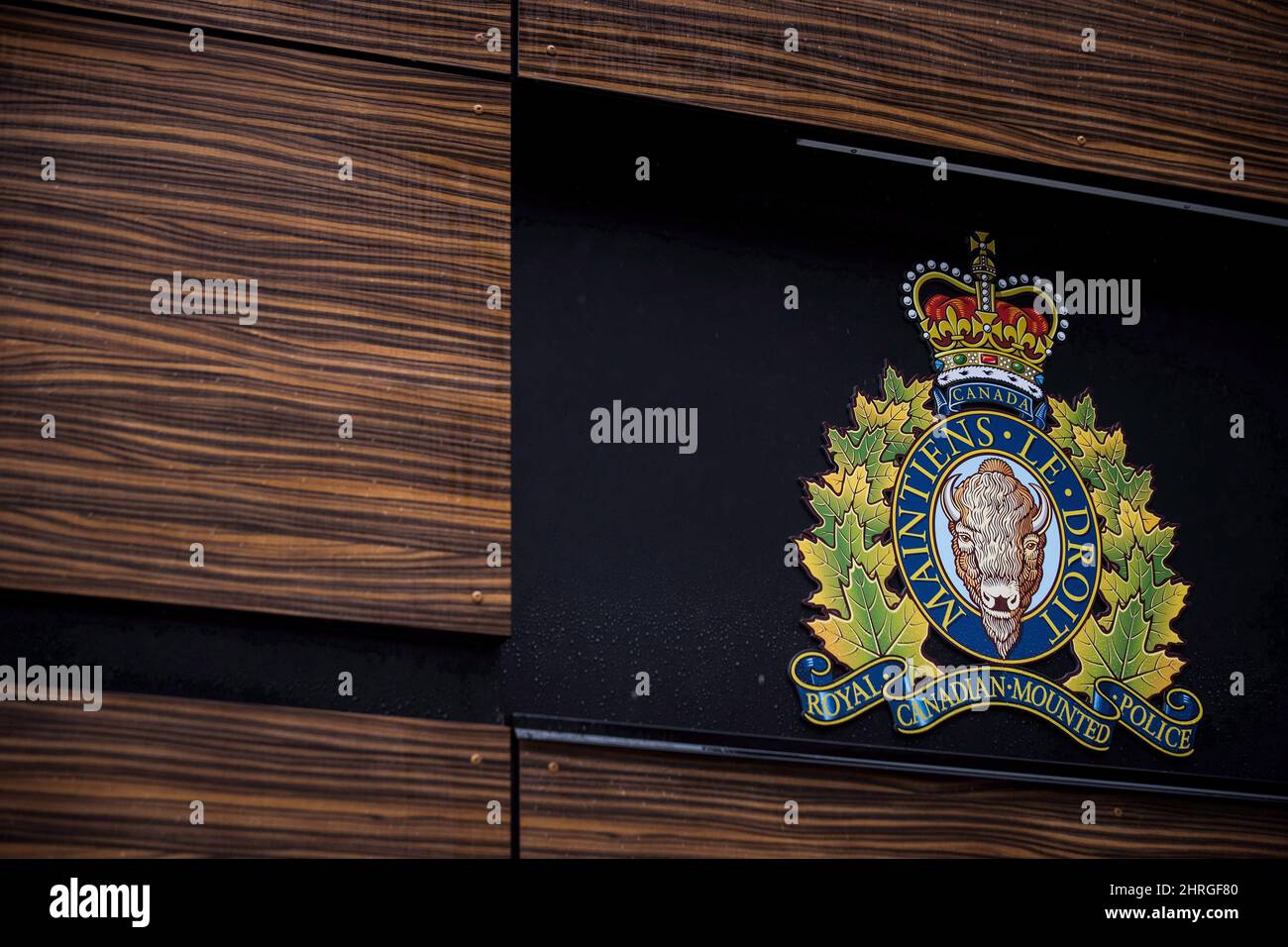 Le logo de la GRC est visible à l'extérieur du quartier général de la ...