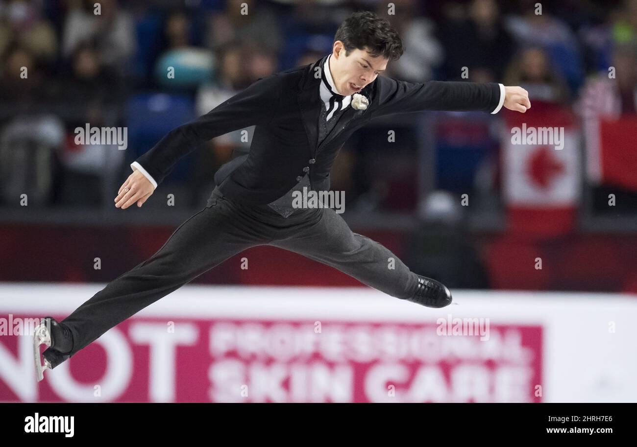 Keegan Messing, du Canada, skate pendant le skate gratuit pour hommes à ...