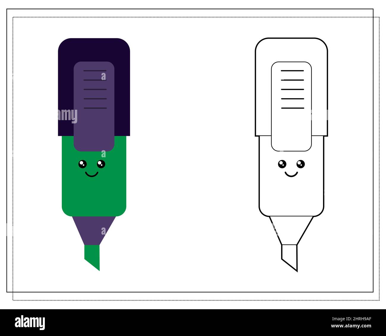Livre de coloriage pour enfants. Colorer un joli marqueur de dessin ...