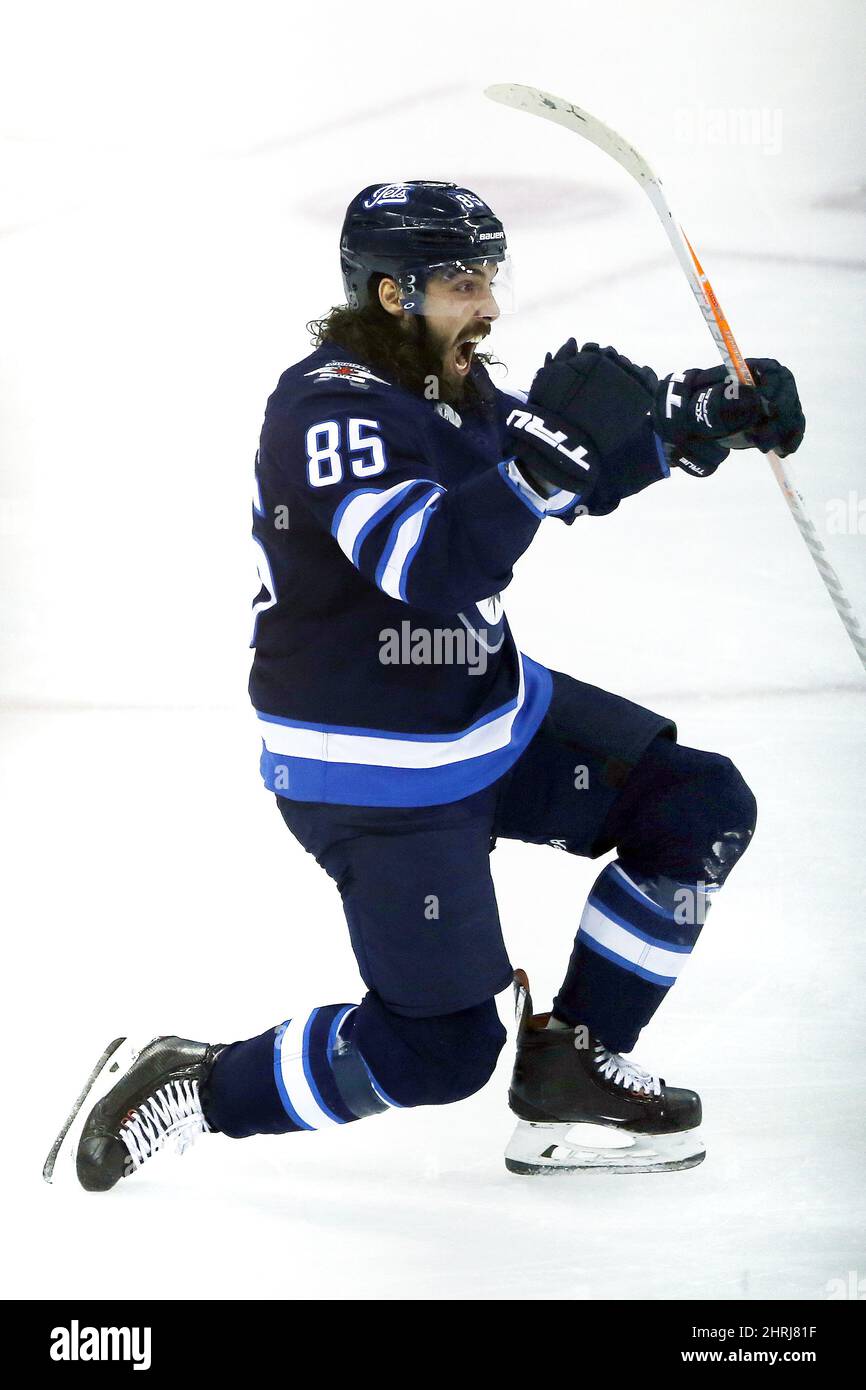 Mathieu Perreault de Winnipeg Jets (85) célèbre son but contre les ...