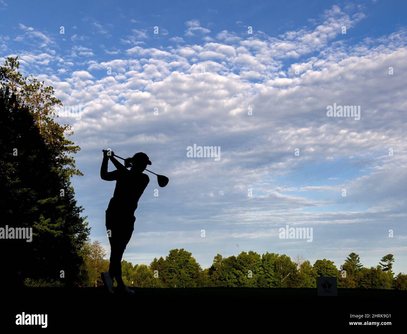 Brooke Henderson, de Smith's Falls, en Ontario, est en train de se ...