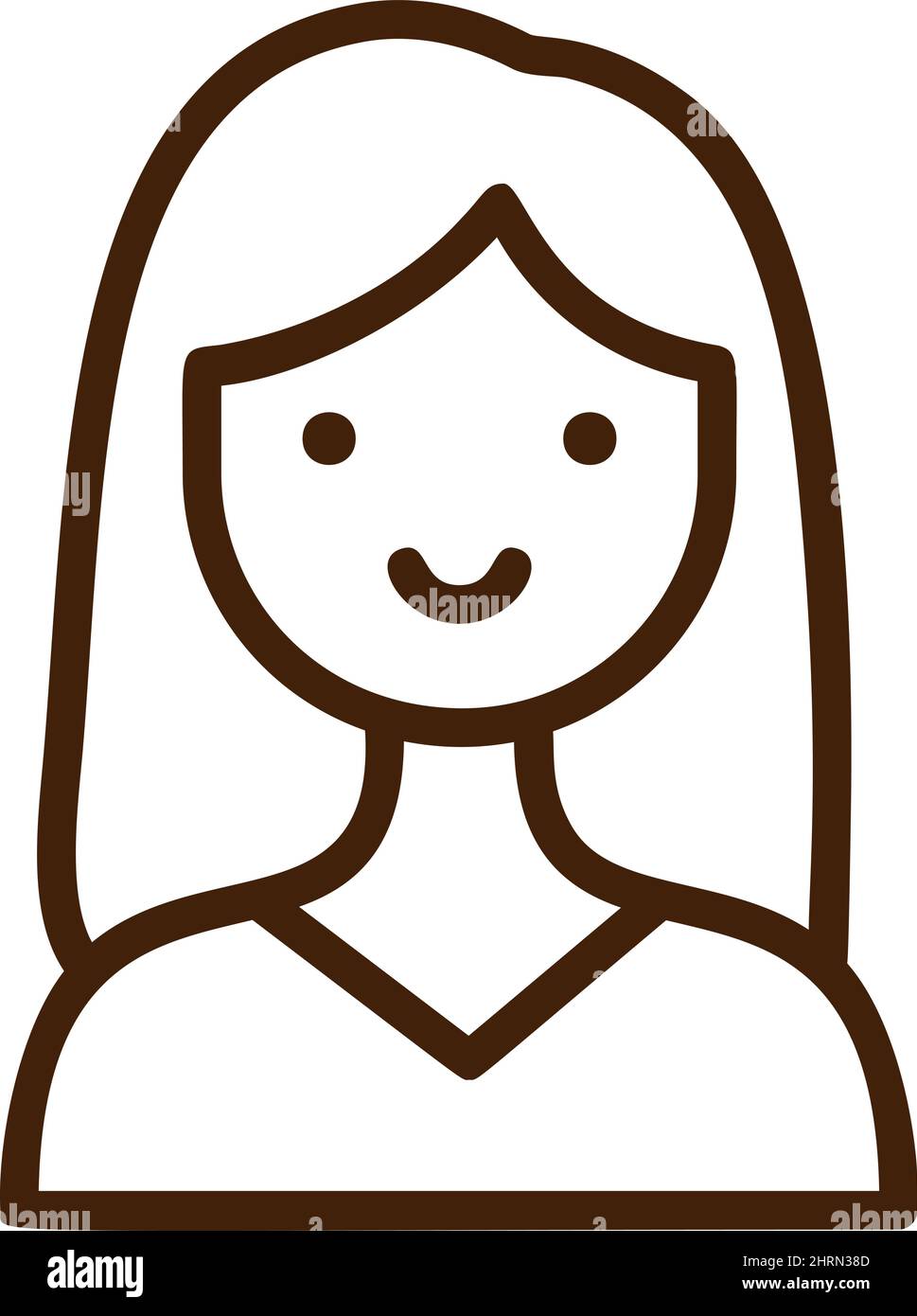 Femme ou fille souriante. Icône de ligne de symbole. Pictogramme ...