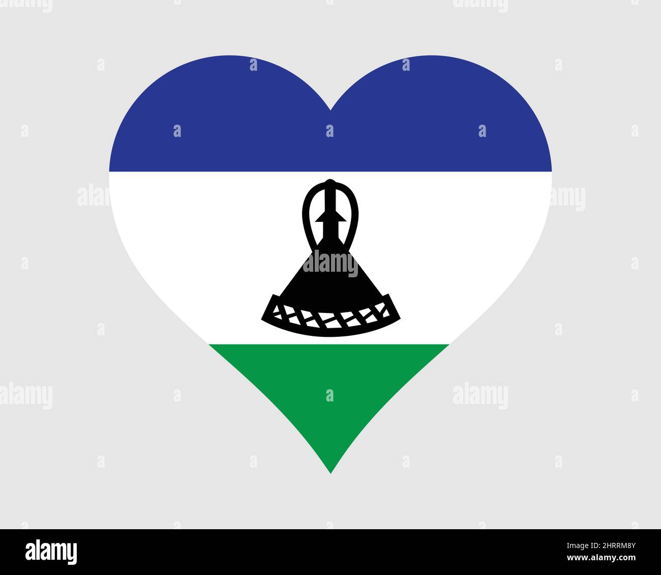 Drapeau du coeur du Lesotho. Mosotho Basotho Love Shape Country Nation ...